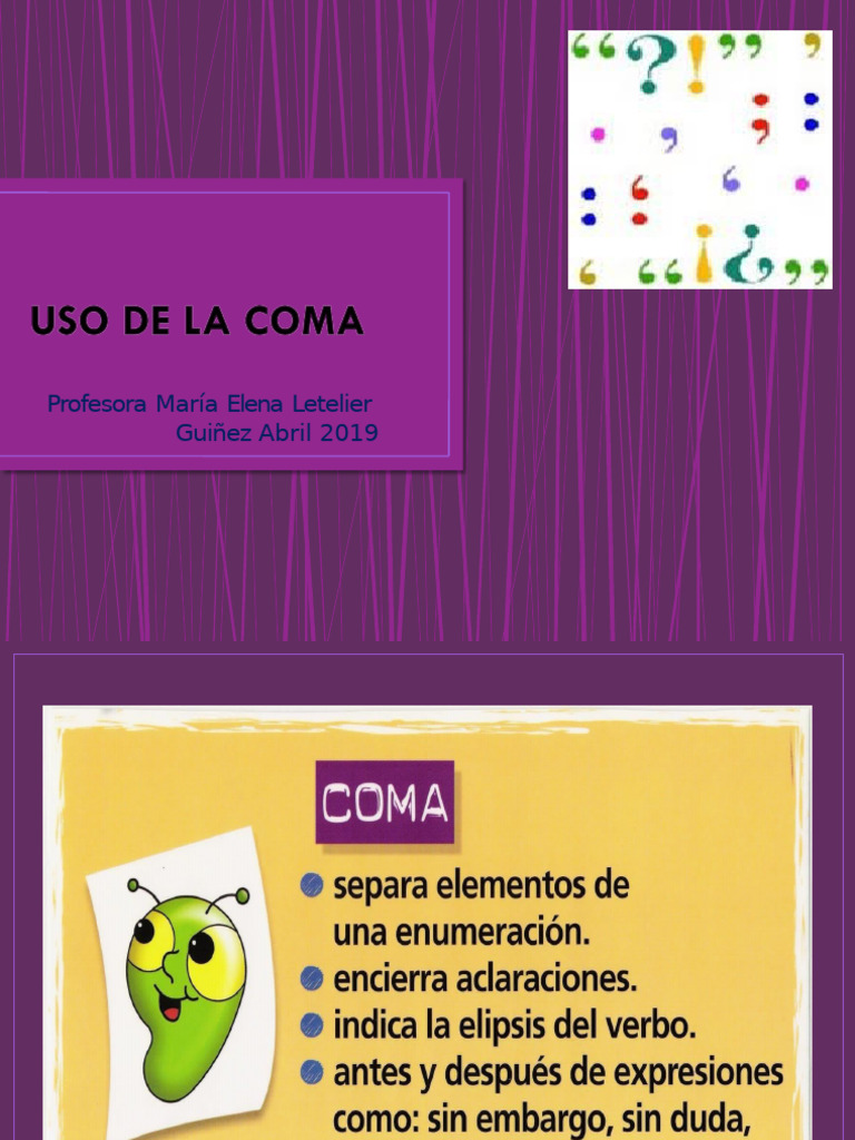 Uso y ejemplos de la coma para niños | PDF