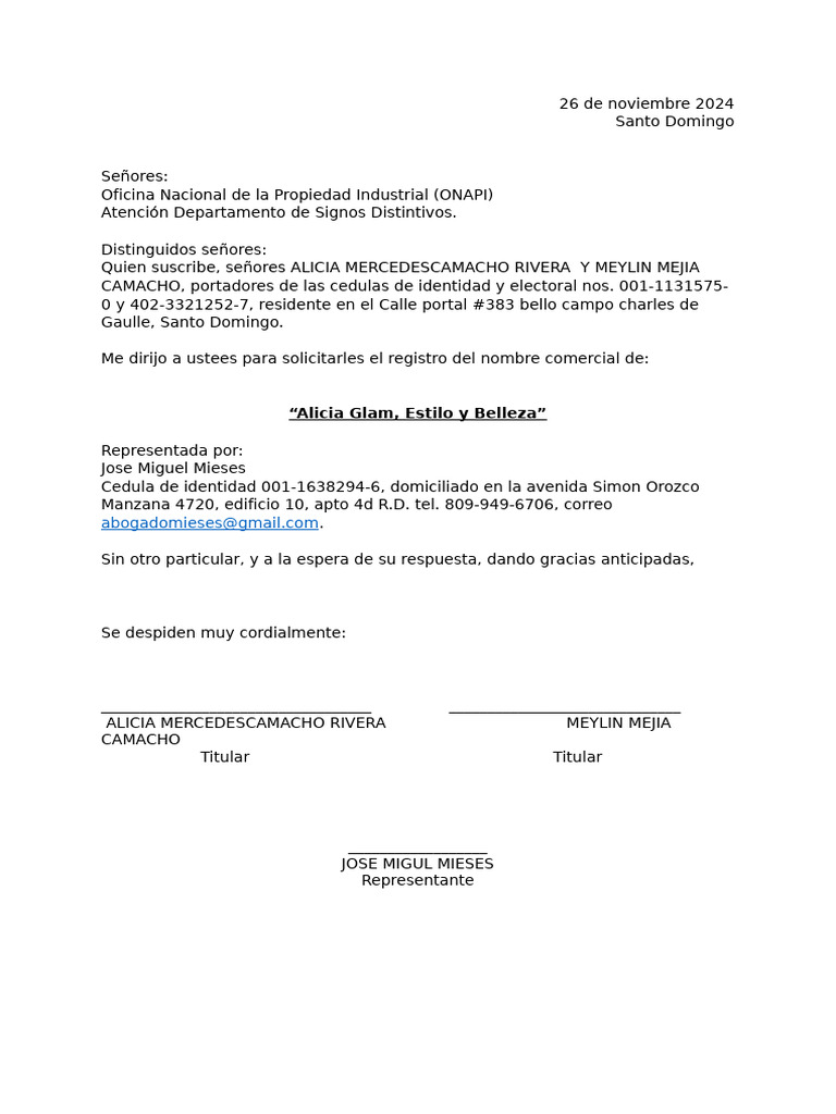 carta de onapi j | PDF