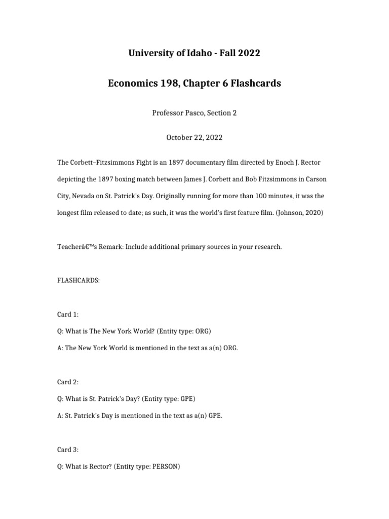 Economics 198 Chapter 6 Flashcards | PDF