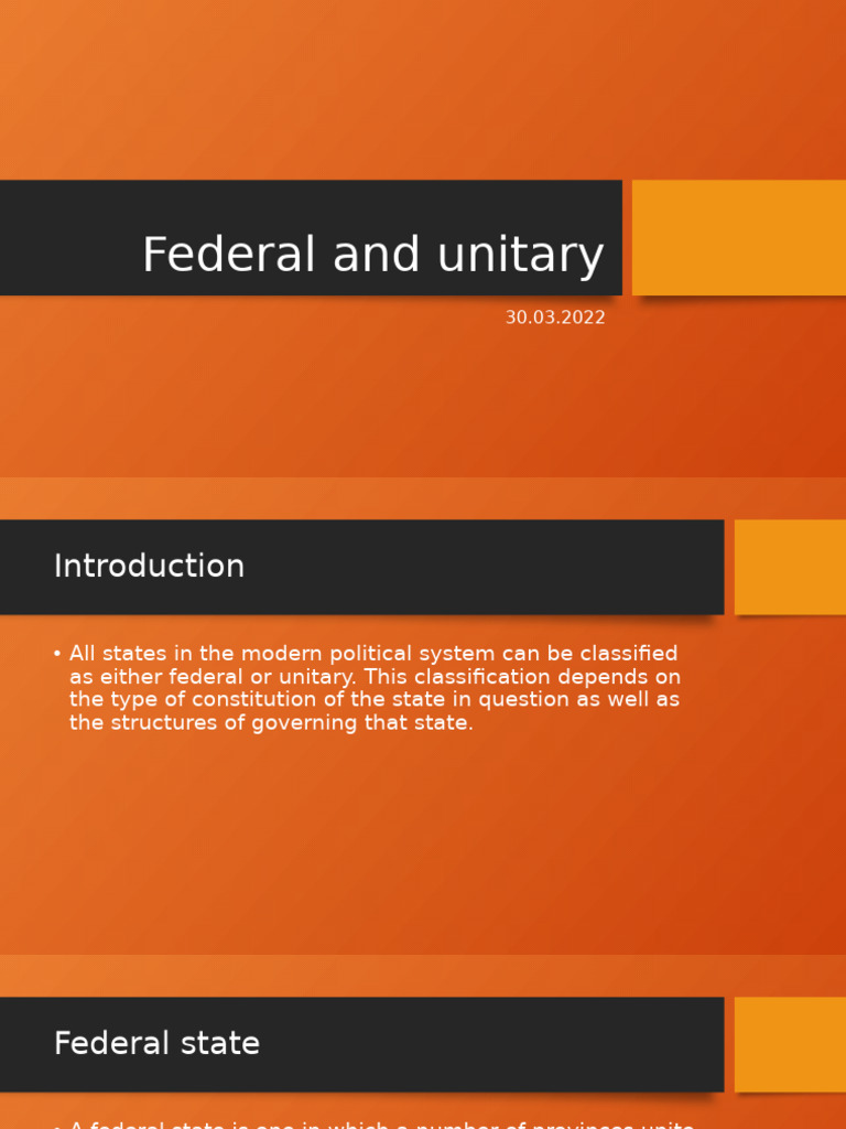 Federal vs. Unitary States Explained | PDF | Federation | Constitution