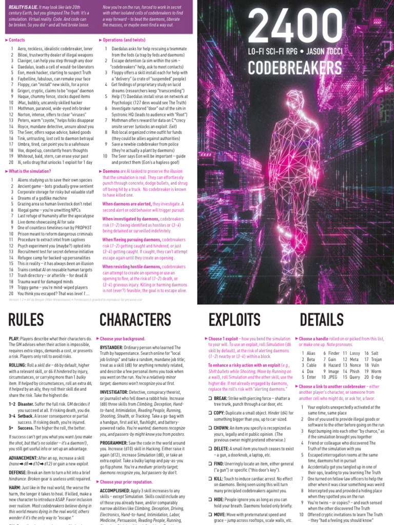 2400 Codebreakers v1.2 Spreads | PDF