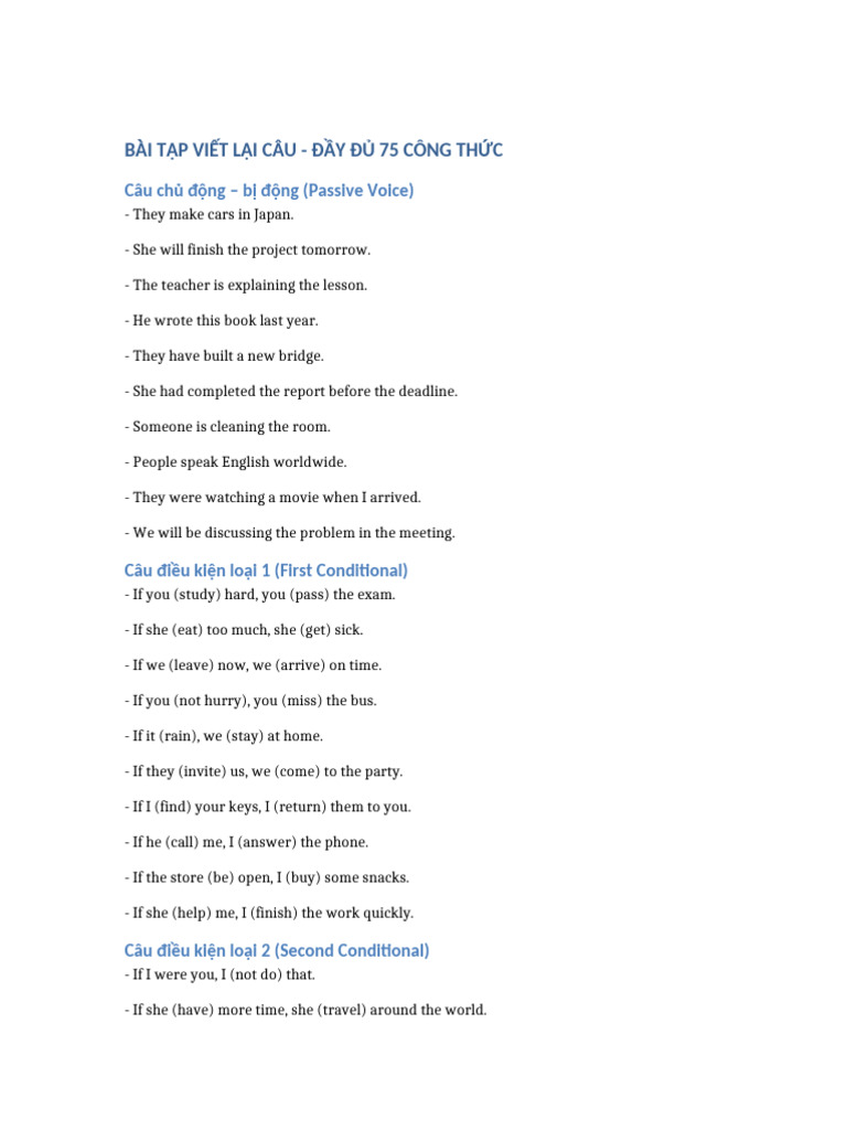 Bai Tap 75 Cong Thuc Final | PDF