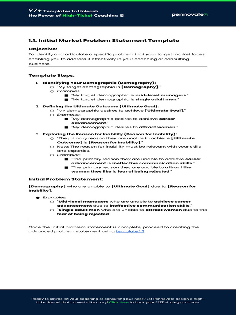 1.1. Initial Market Problem Statement Template | PDF