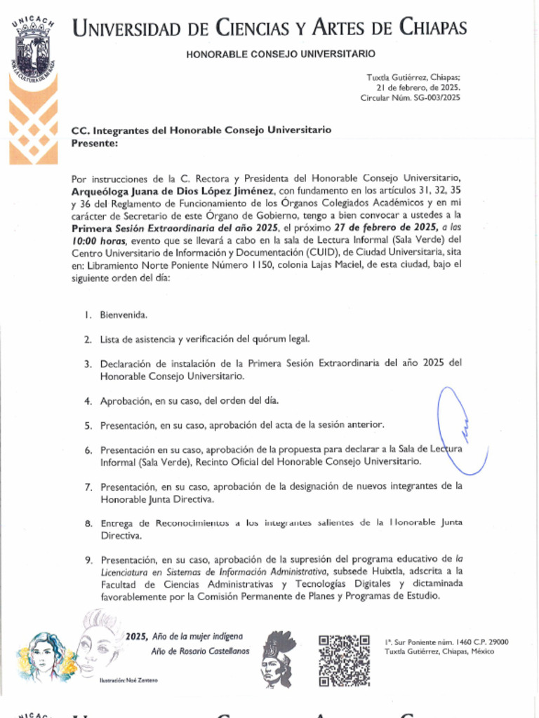 Conv. Circ. Núm. SG-003-25 ' | PDF