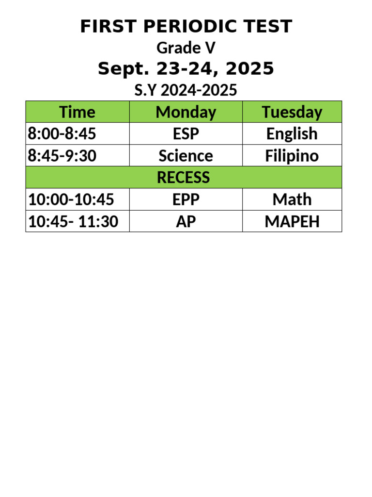 First Periodic Test | PDF