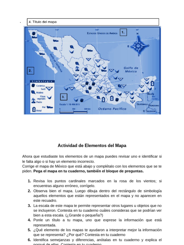 Actividad: Elementos del Mapa de México | PDF