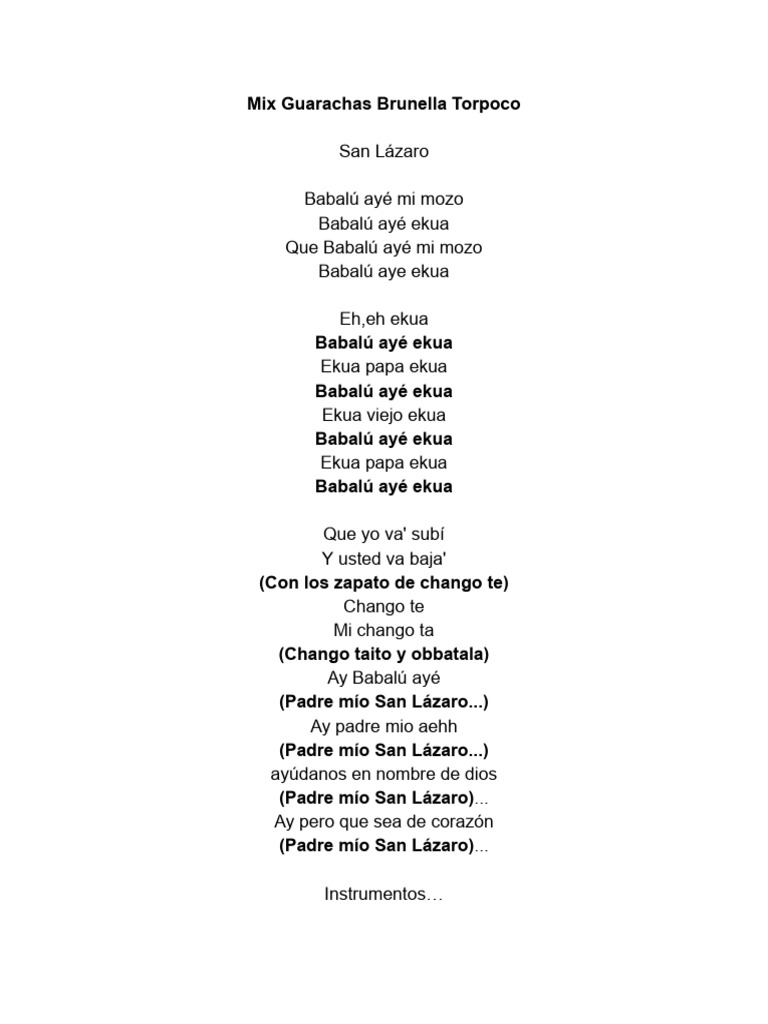 Mix Guarachas Brunella Torpoco | PDF