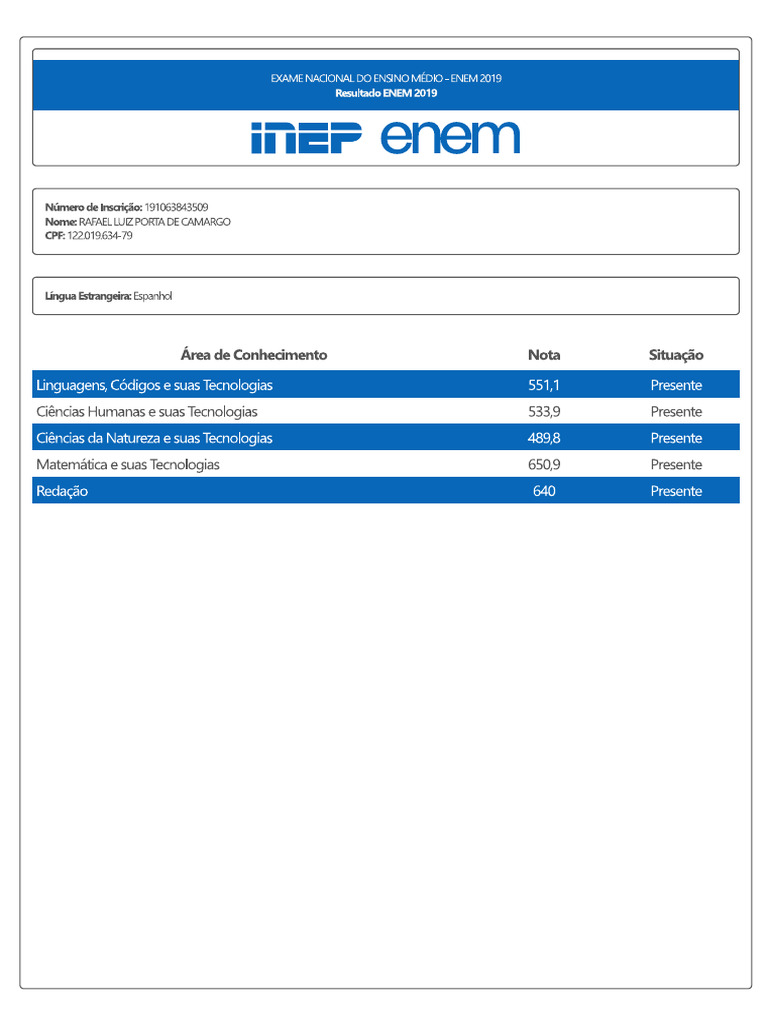 enem 2019 | PDF