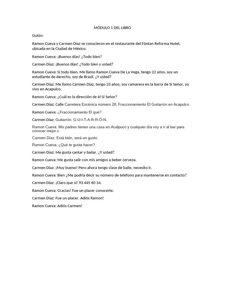 MÓDULO 1 DEL LIBRO - Guión | PDF