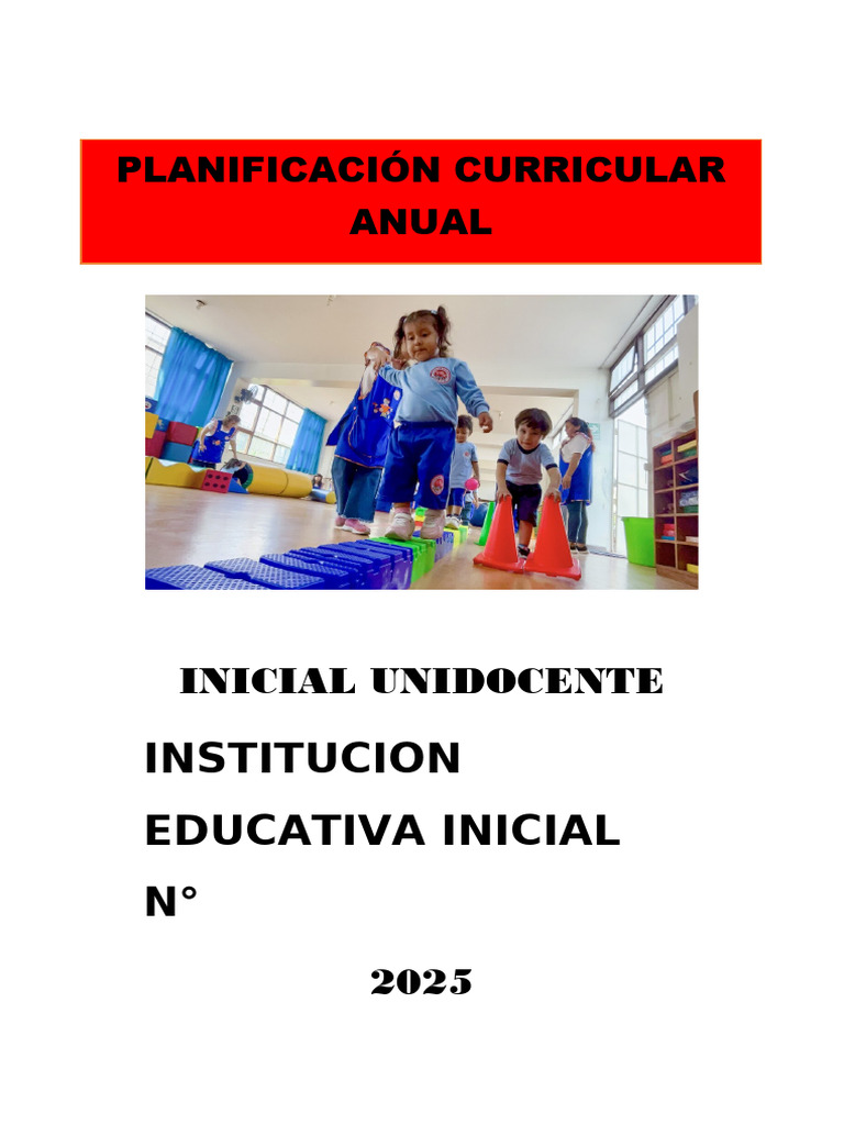 Planificación Curricular Anual 2025 Inicial | PDF | Evaluación | Adultos