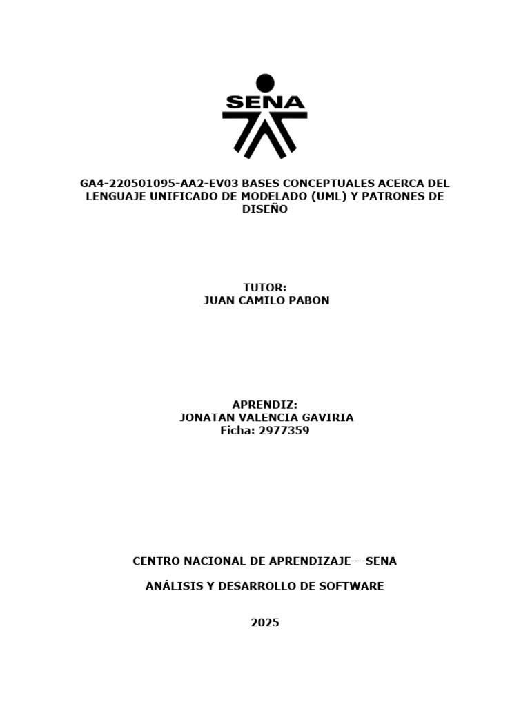 Bases conceptuales acerca del lenguaje unificado de modelado (UML) y patrones de diseño GA4 ...