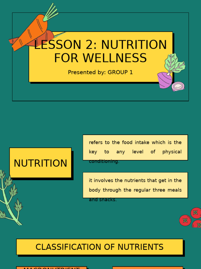 Nutrition For Wellness l2 3 | PDF | Nutrients | Nutrition