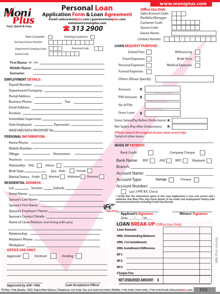 Personal Loan Application Form | PDF | Bankruptcy | Loans