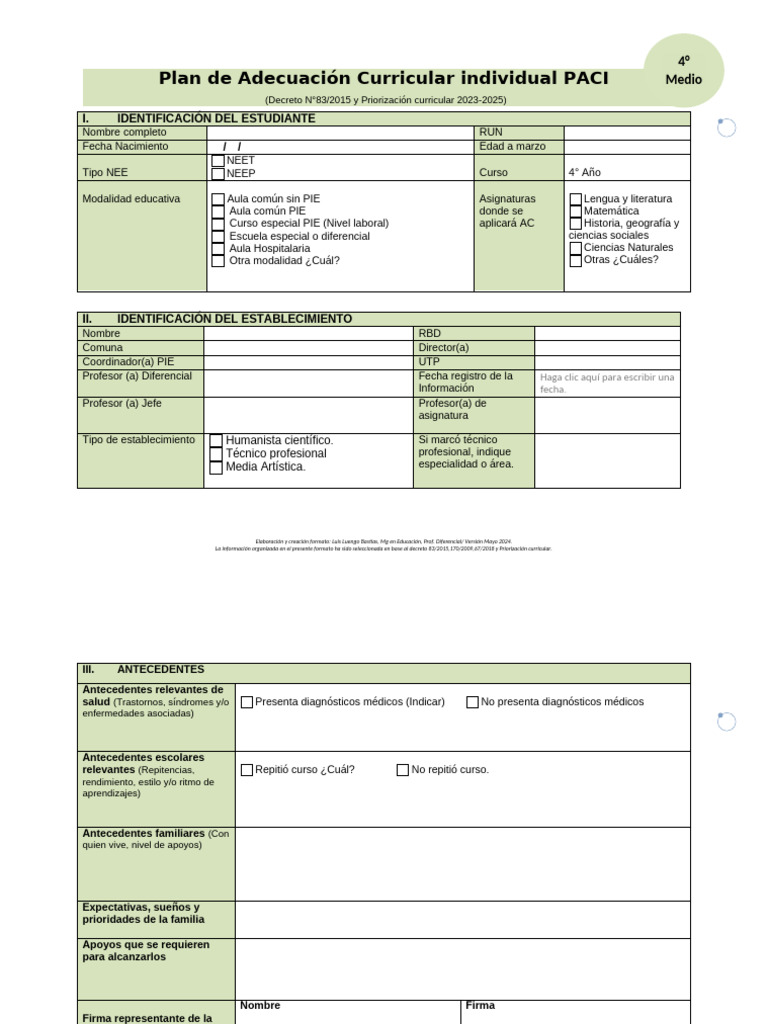 PACI IV Medio Full | PDF | Maestros | Evaluación
