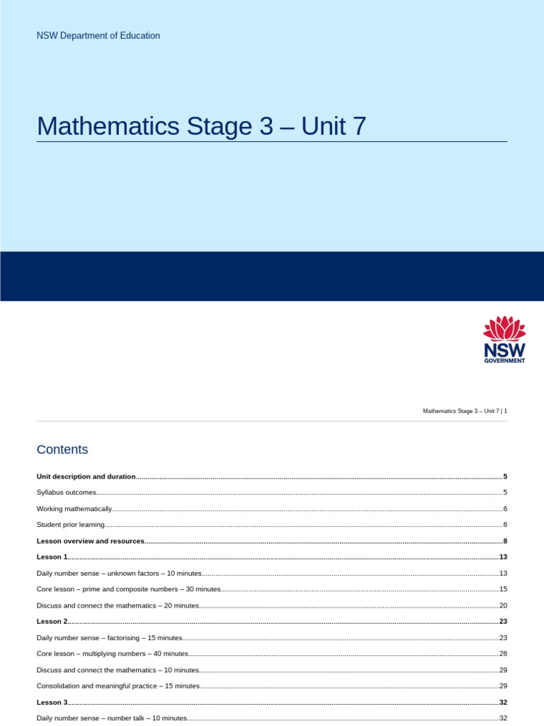 Mathematics s3 Unit 07 | PDF | Multiplication | Numbers