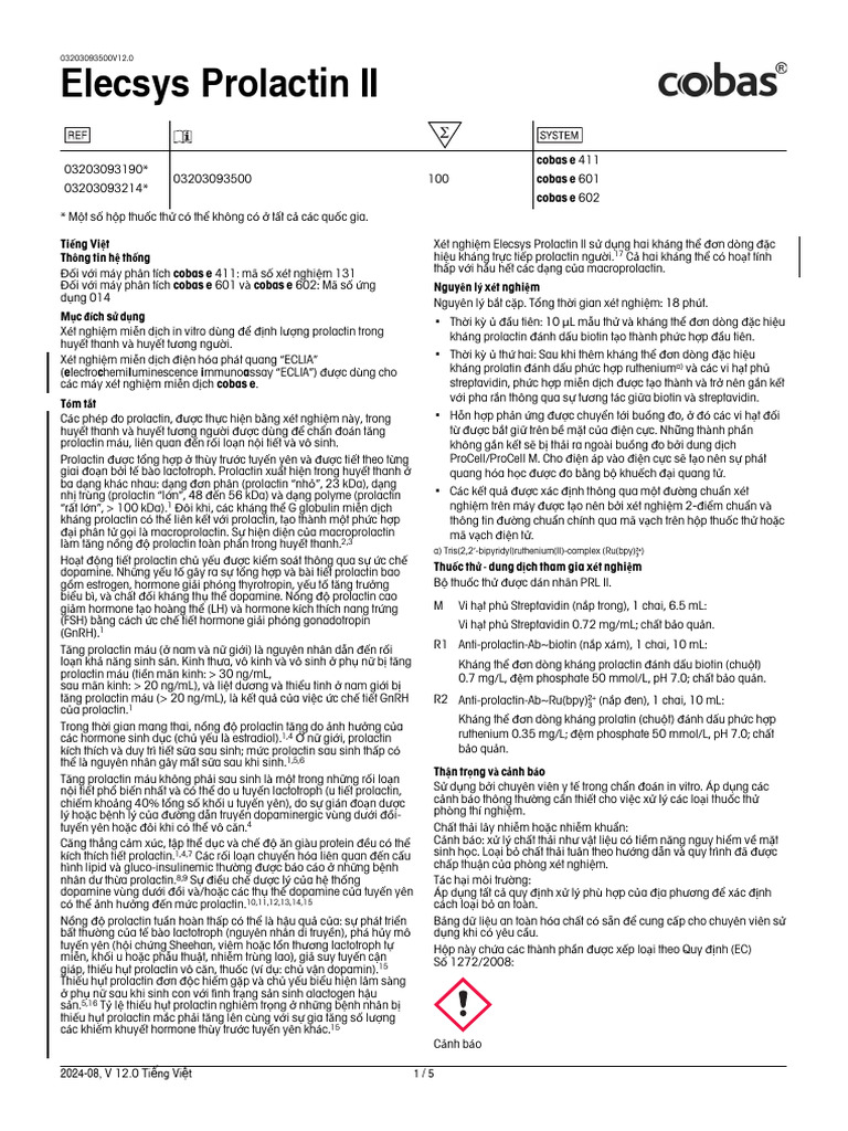 Insert.Elecsys Prolactin II.03203093500.V12.vi | PDF