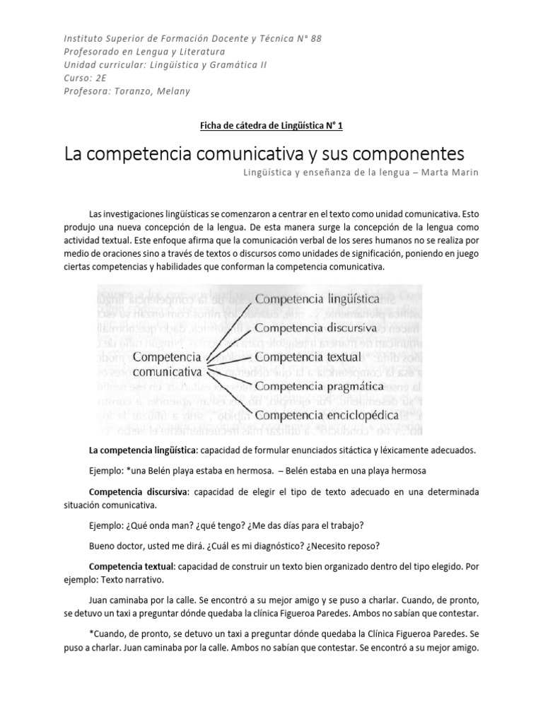 Ficha de Catedra de Linguistica N1 | PDF | Lingüística | Comunicación