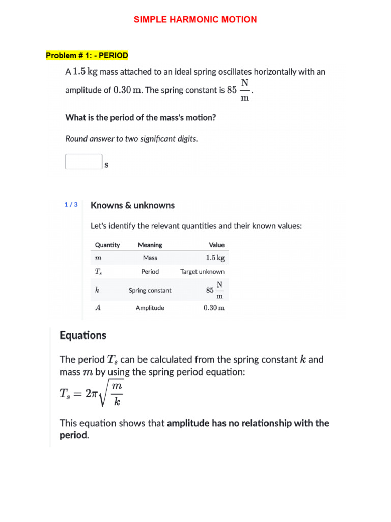 3 - SHM - Problems | PDF