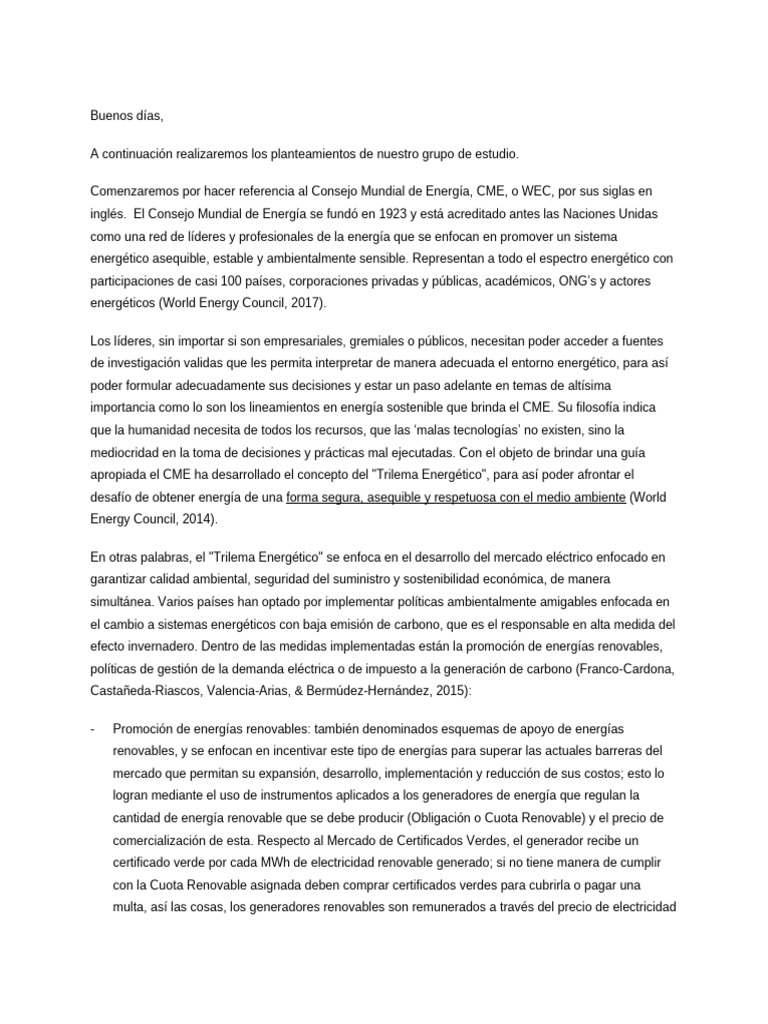 Foro - World Energy Trilemma 2012 | PDF | Energía renovable | Uso ...