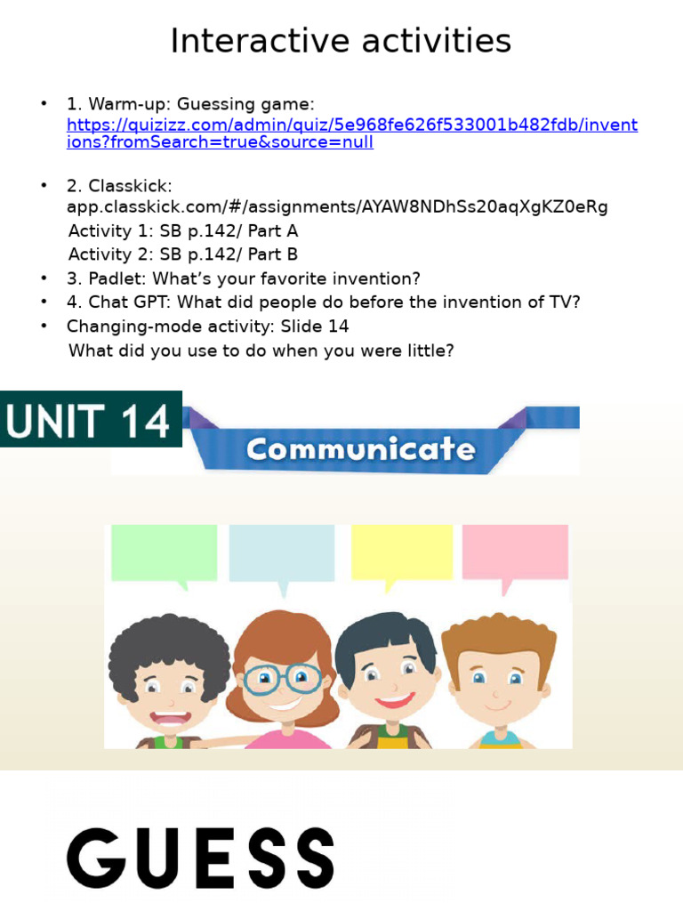 Bản Sao Của Bản Sao Của OD3 - Unit 14 - Lesson 6 - Communicate 1 | PDF