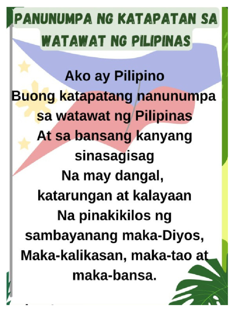 Panunumpa Sa Watawat | PDF