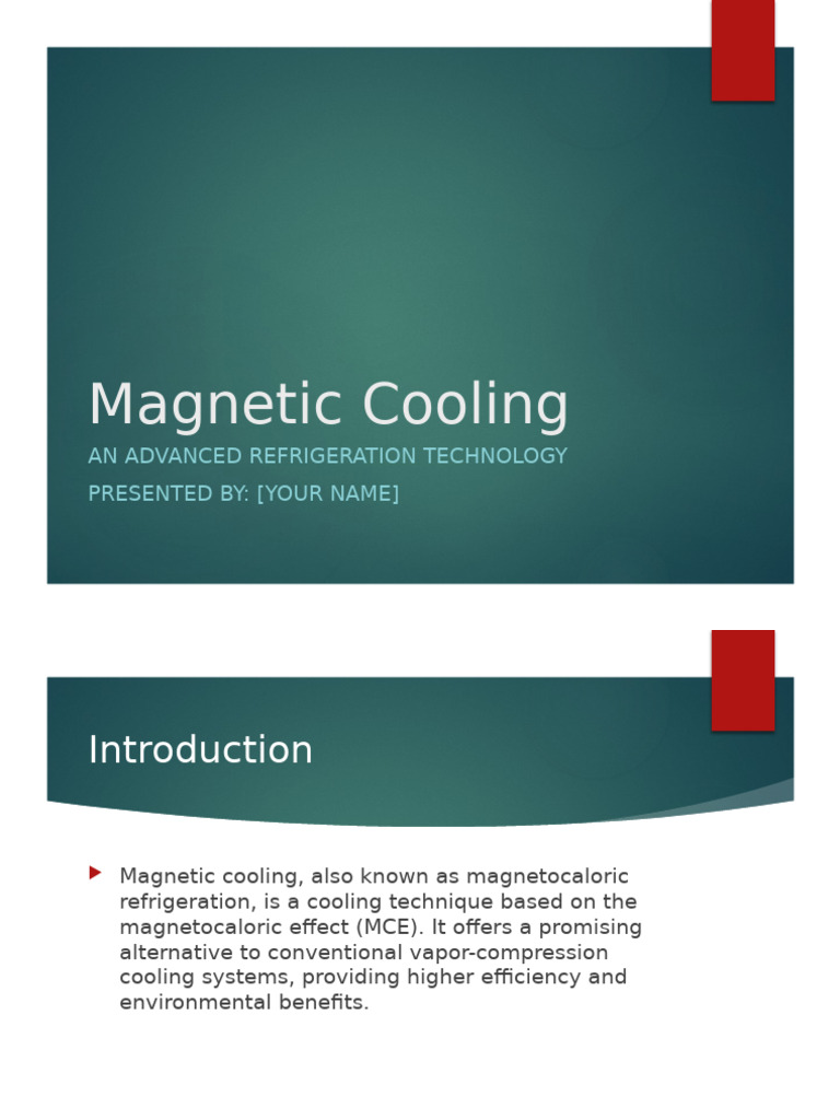 Magnetic Refrigeration Technology Overview | PDF | Applied And ...