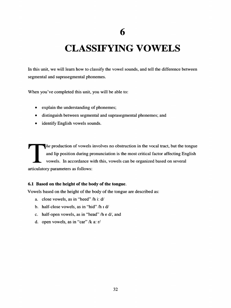 Classifying Vowels | PDF