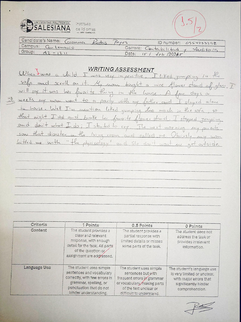Writing Assessment Criteria Overview | PDF