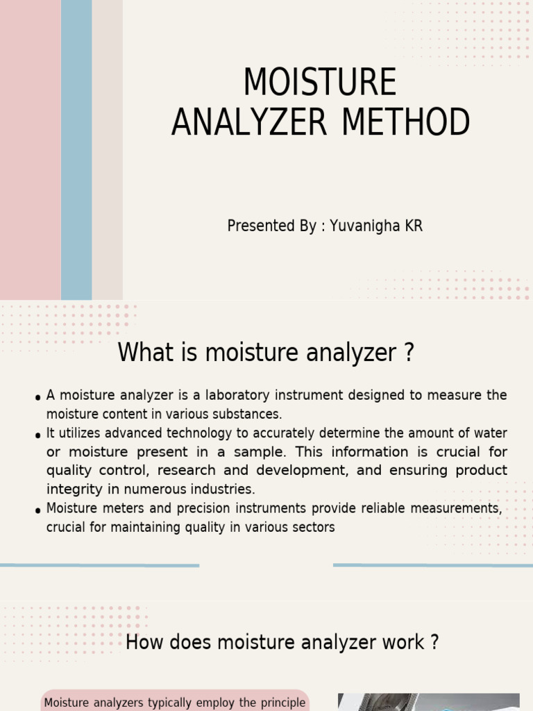 Moisture Analyzer Method Overview | PDF | Applied And Interdisciplinary ...