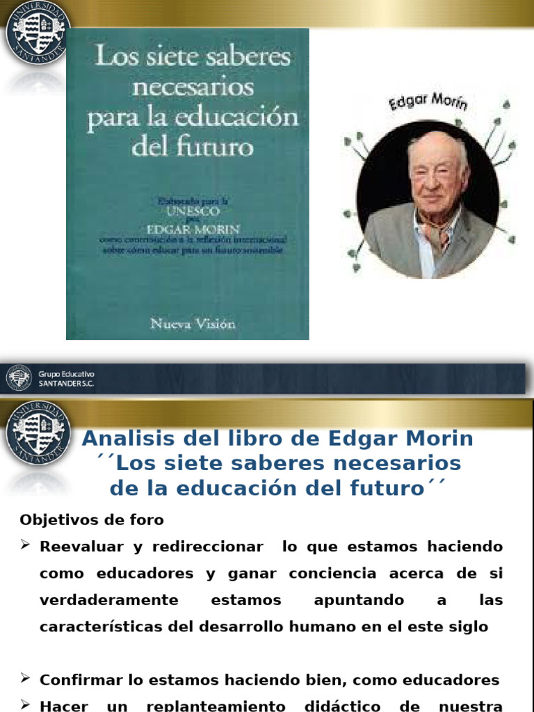 del libro de Edgar Morin | PDF | Enseñando | Aprendizaje