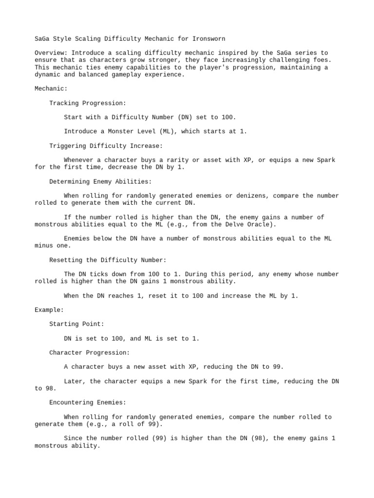 SaGa Style Progress For Ironsworn | PDF | Gaming