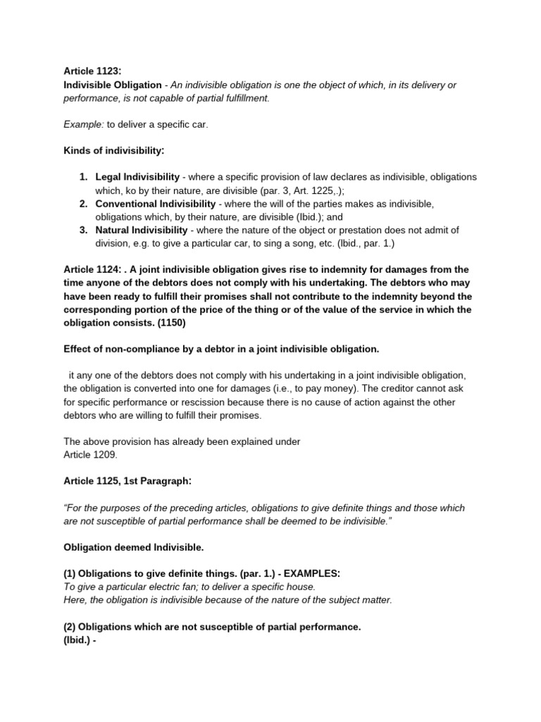 Section 5 Indivisible Obligation | PDF | Indemnity | Business Law