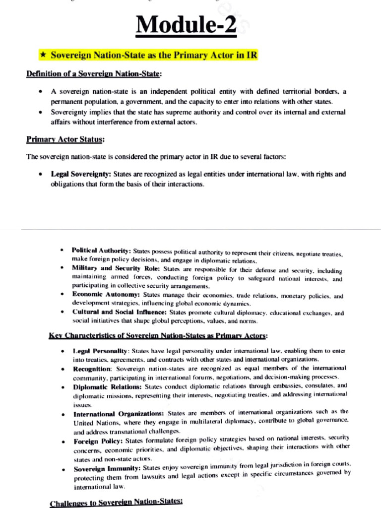 Political Science 3 Module 2 Notes | PDF