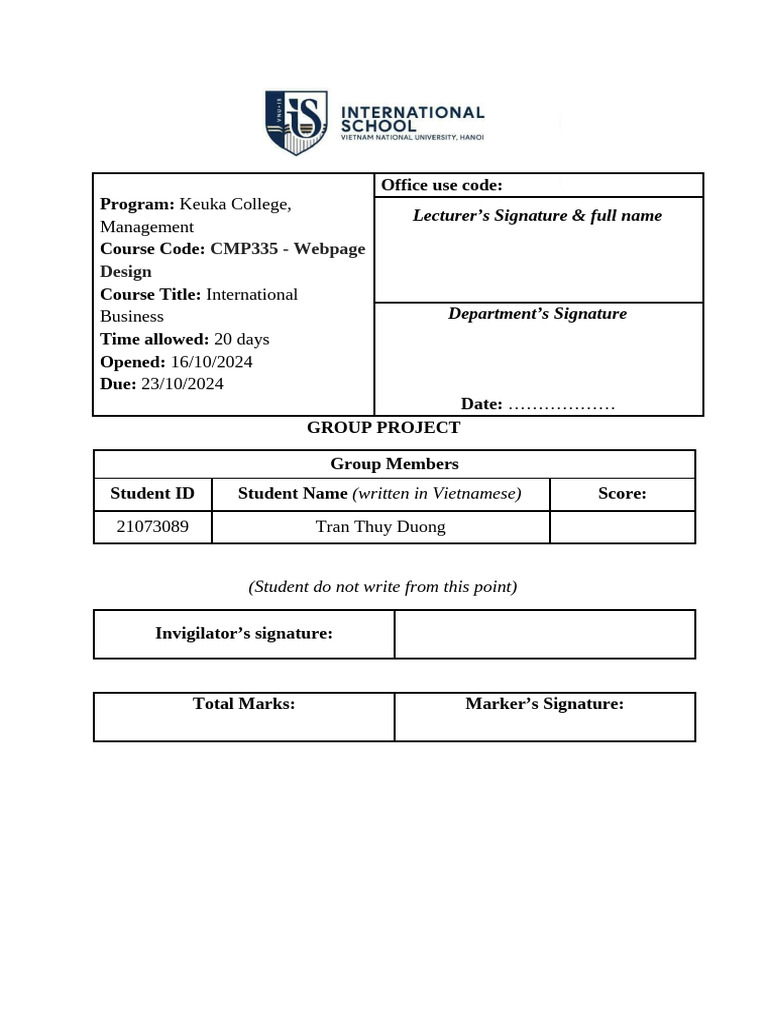 Tran-Thuy-Duong 21073089-Visk2022a-CMP Final | PDF | Word Press | Computing