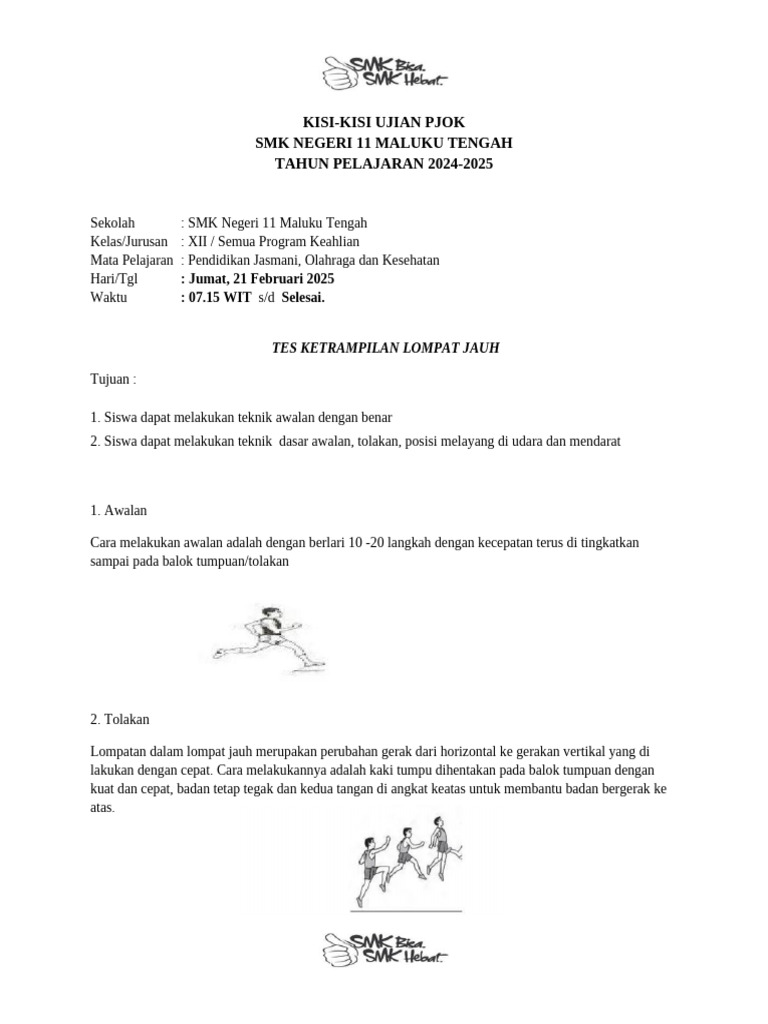 Kisi Kisi Ujian Pjok 2025 Praktek | PDF