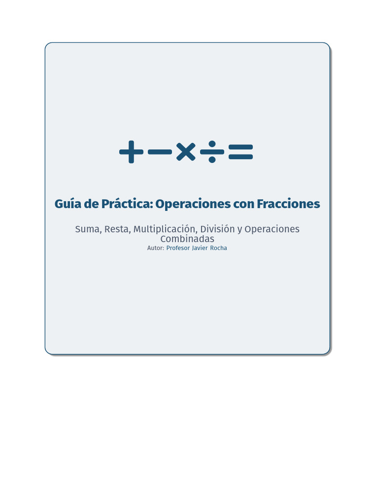 Guía de Operaciones con Fracciones | PDF | División (Matemáticas ...
