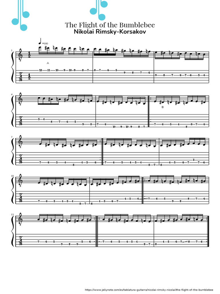 Nikolai Rimsky-Korsakov - The Flight of The Bumblebee | PDF