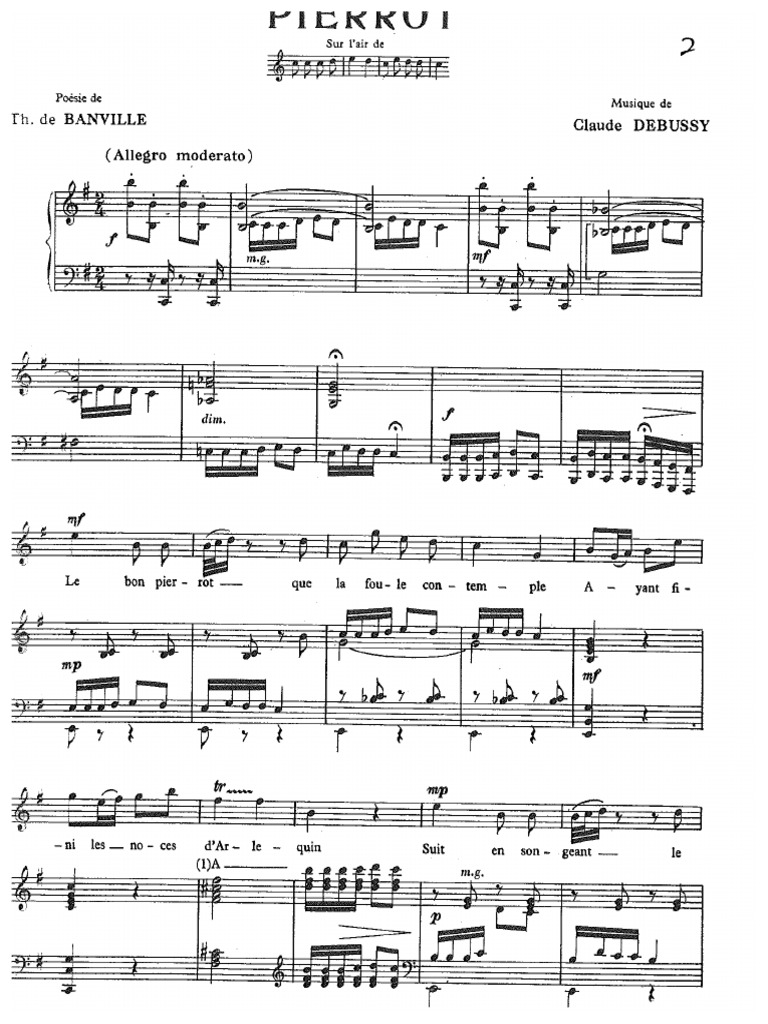 Pierrot by Claude Debussy | PDF