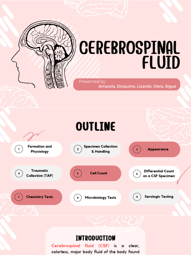 Cerebrospinal Fluid | PDF | Cerebrospinal Fluid | White Blood Cell