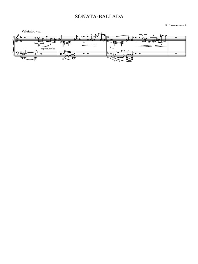 SONATA-BALLADA - Full Score | PDF