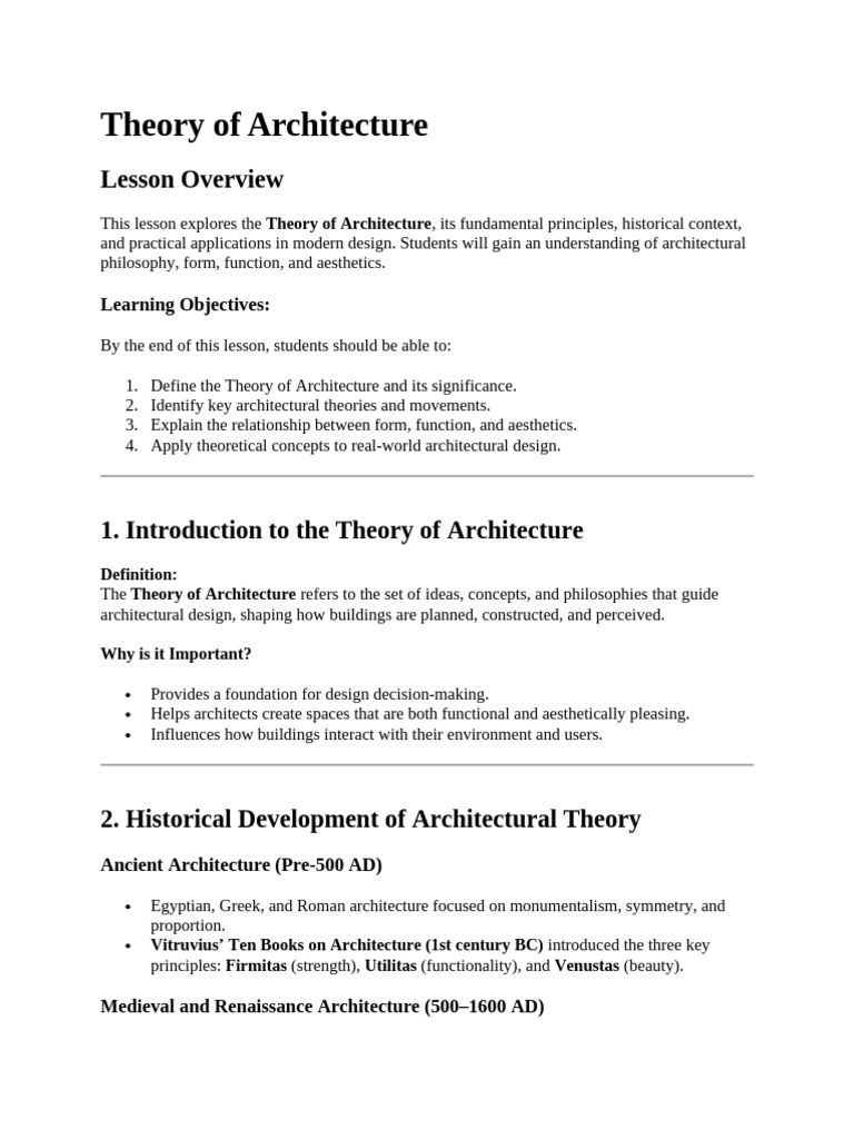 Theory of Architecture | PDF | Design | Liberal Arts Education