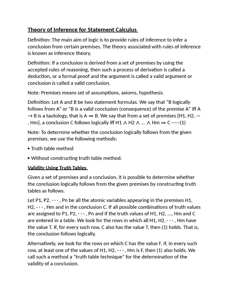 UNIT-I DG & MT (Inference Theory and Predicate Calculus) | PDF ...