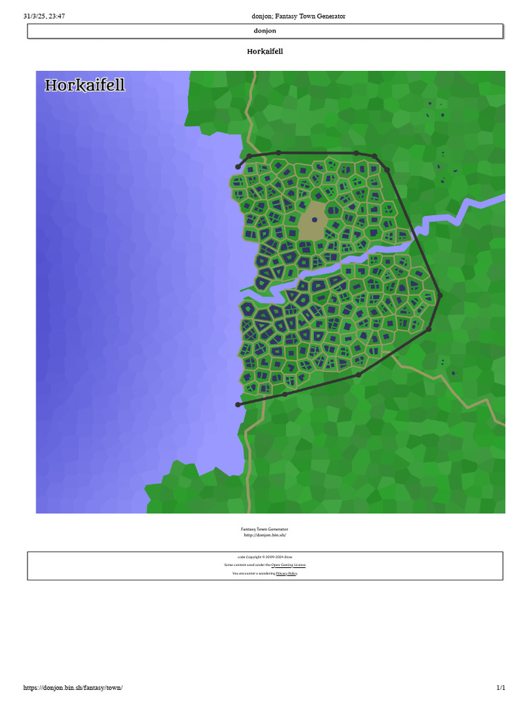 Donjon Fantasy Town Generator 1 | PDF