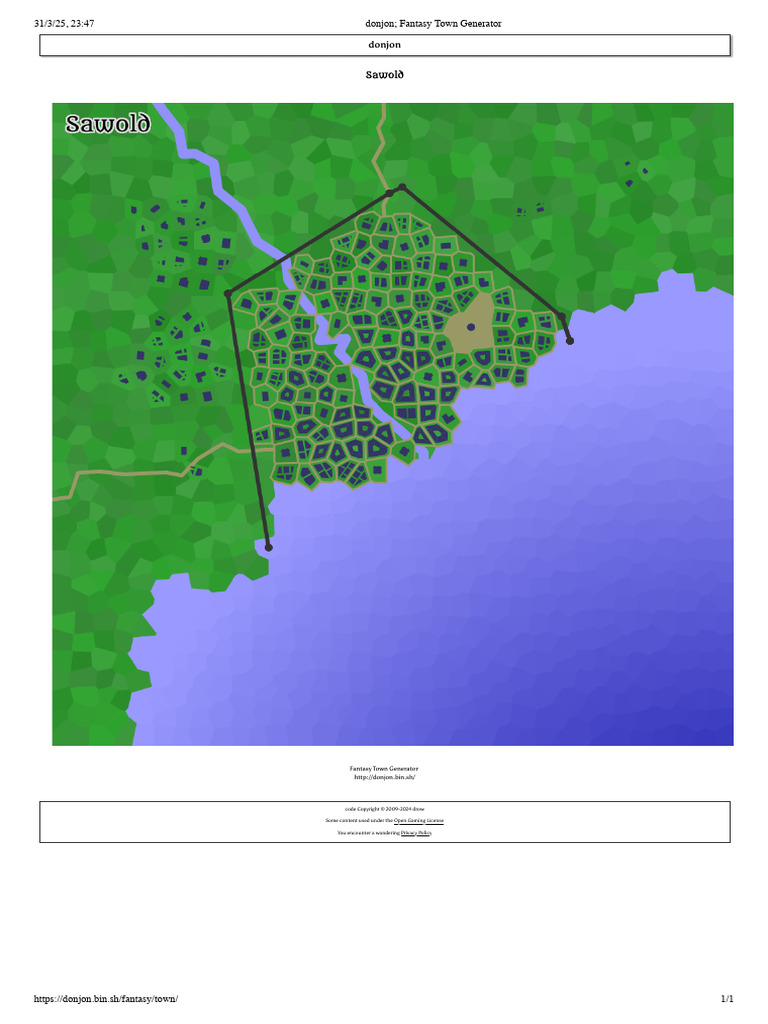 Donjon Fantasy Town Generator 2 | PDF