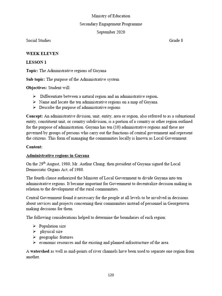 Grade 8 Social Studies Week 11 Lesson 1 | PDF | Administrative Division