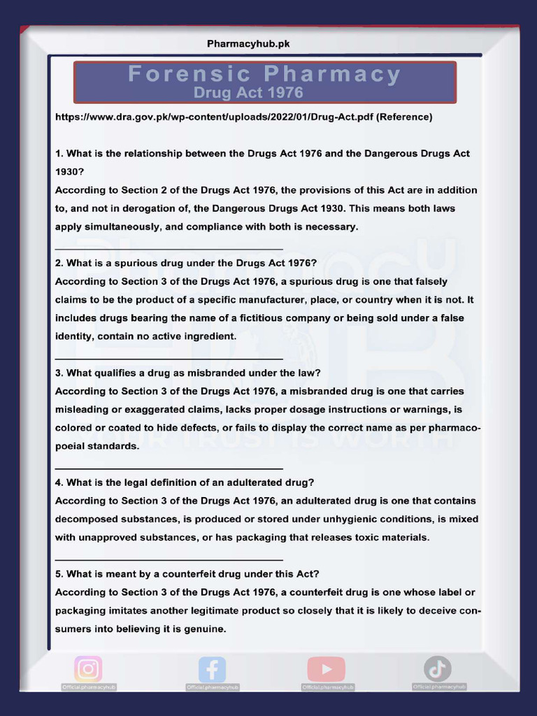 Drug Act 1976 | PDF