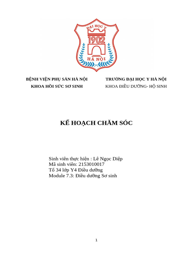 KHCS Sơ Sinh | PDF