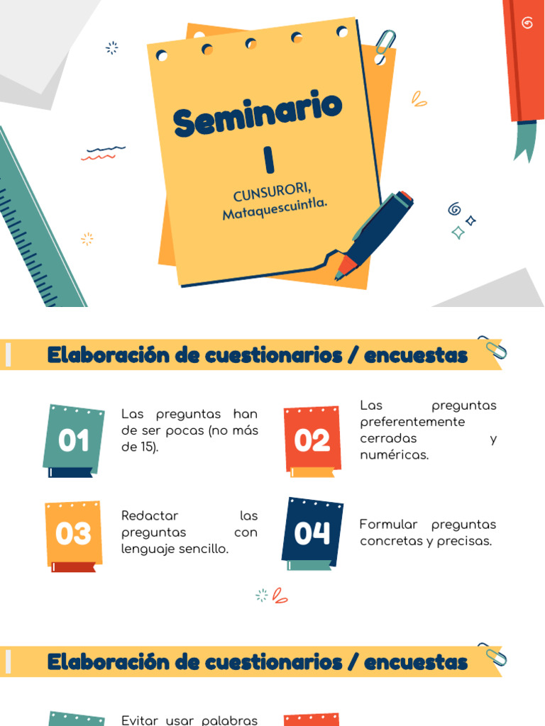 Elaboraci-N de Encuestas Seminario 2025 | PDF | Metodología de encuesta | Cuestionario