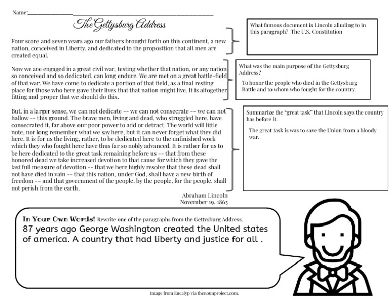 Shaurya Biswas - Gettysburg Address Activity - 7161586 | PDF