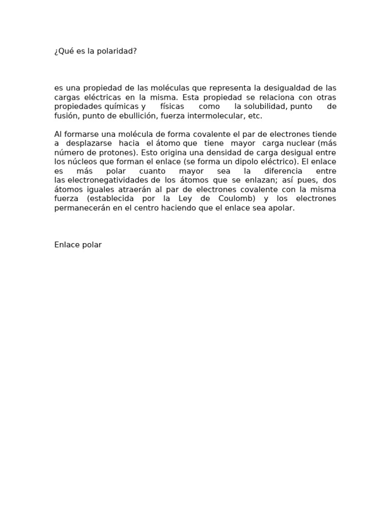 Definición y características de polaridad | PDF